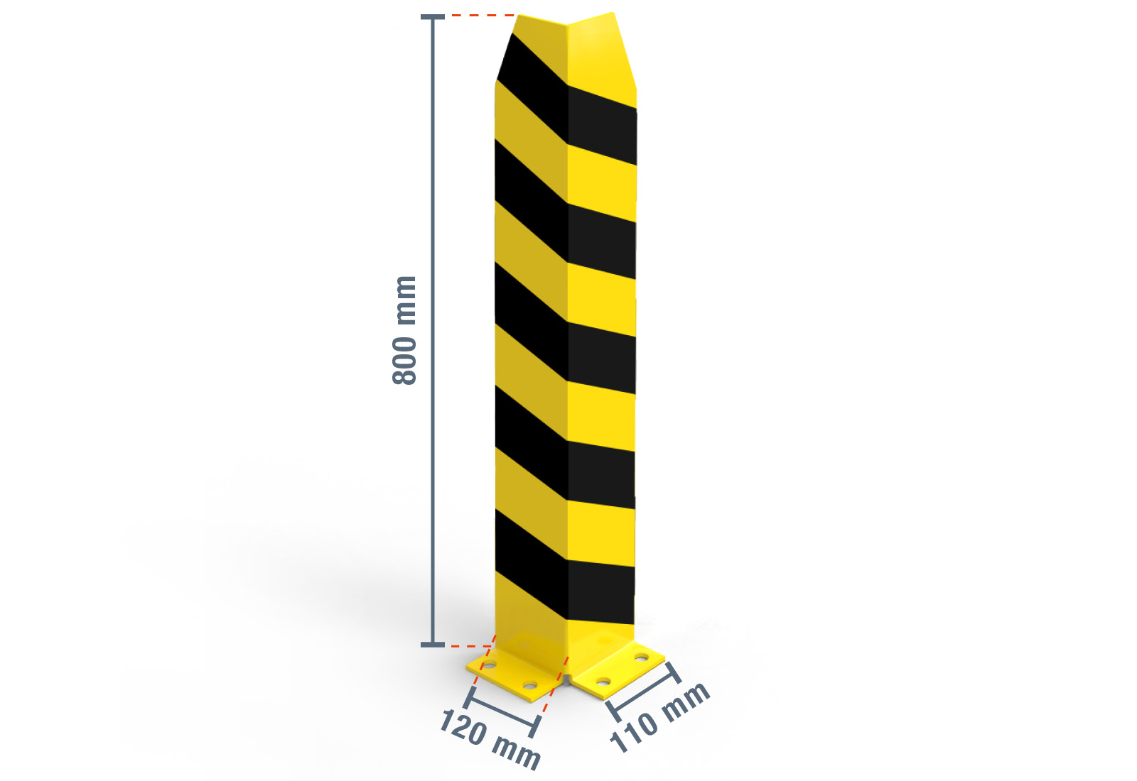 Protection rayonnage en forme de L pour palettier, hauteur 800 mm / 120 ...